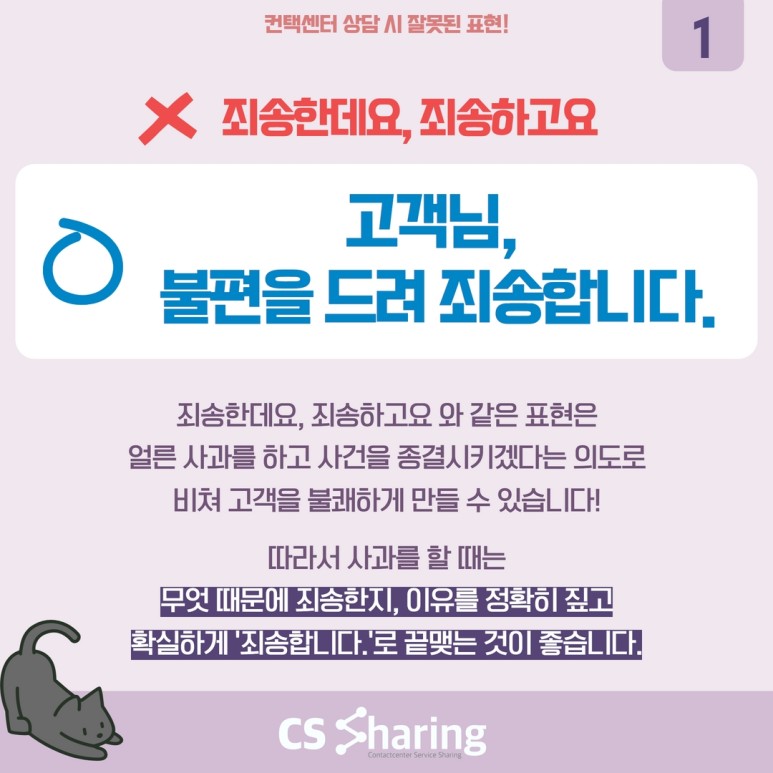 Cs꿀팁 네 뭐라고요 컨택센터 상담 시 잘못된 표현은 이렇게 바꿔요 1탄 Cs쉐어링은 채용중 컨택센터 Cs쉐어링